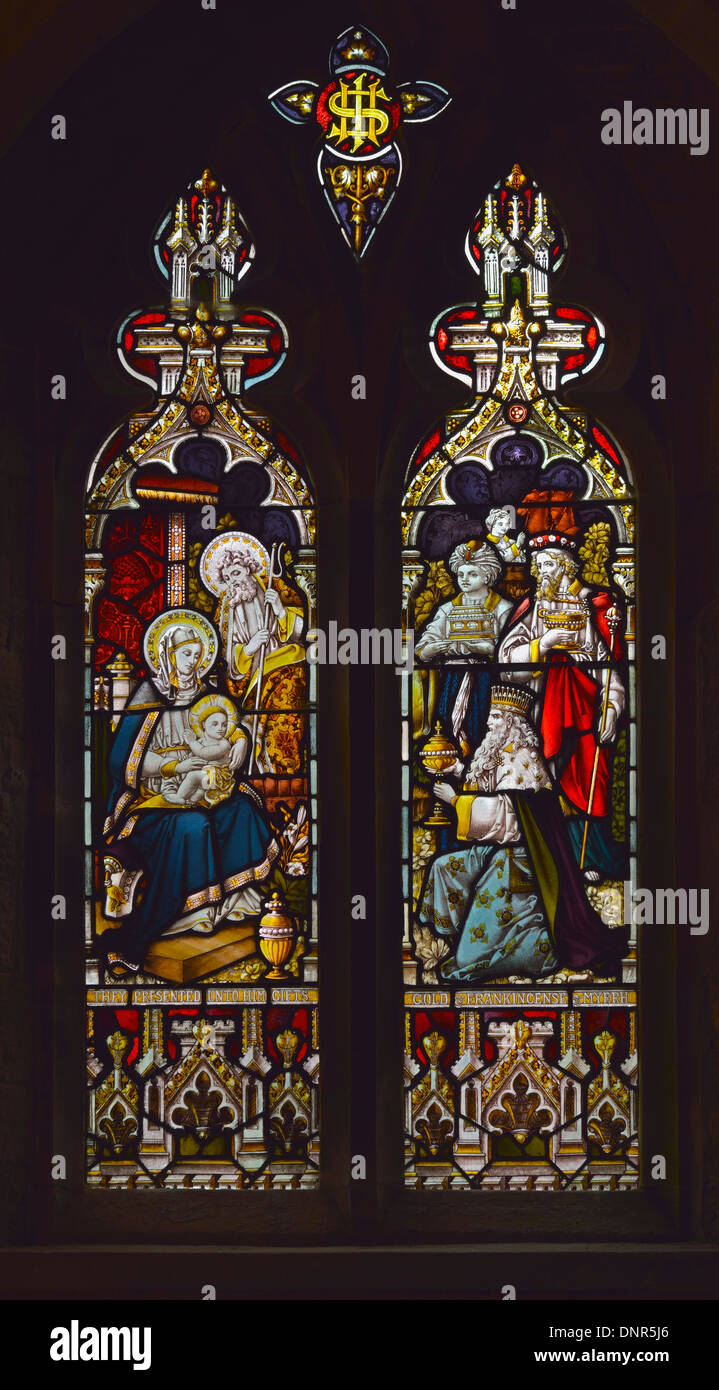 Adoration magi stained glass window hi-res stock photography and images ...