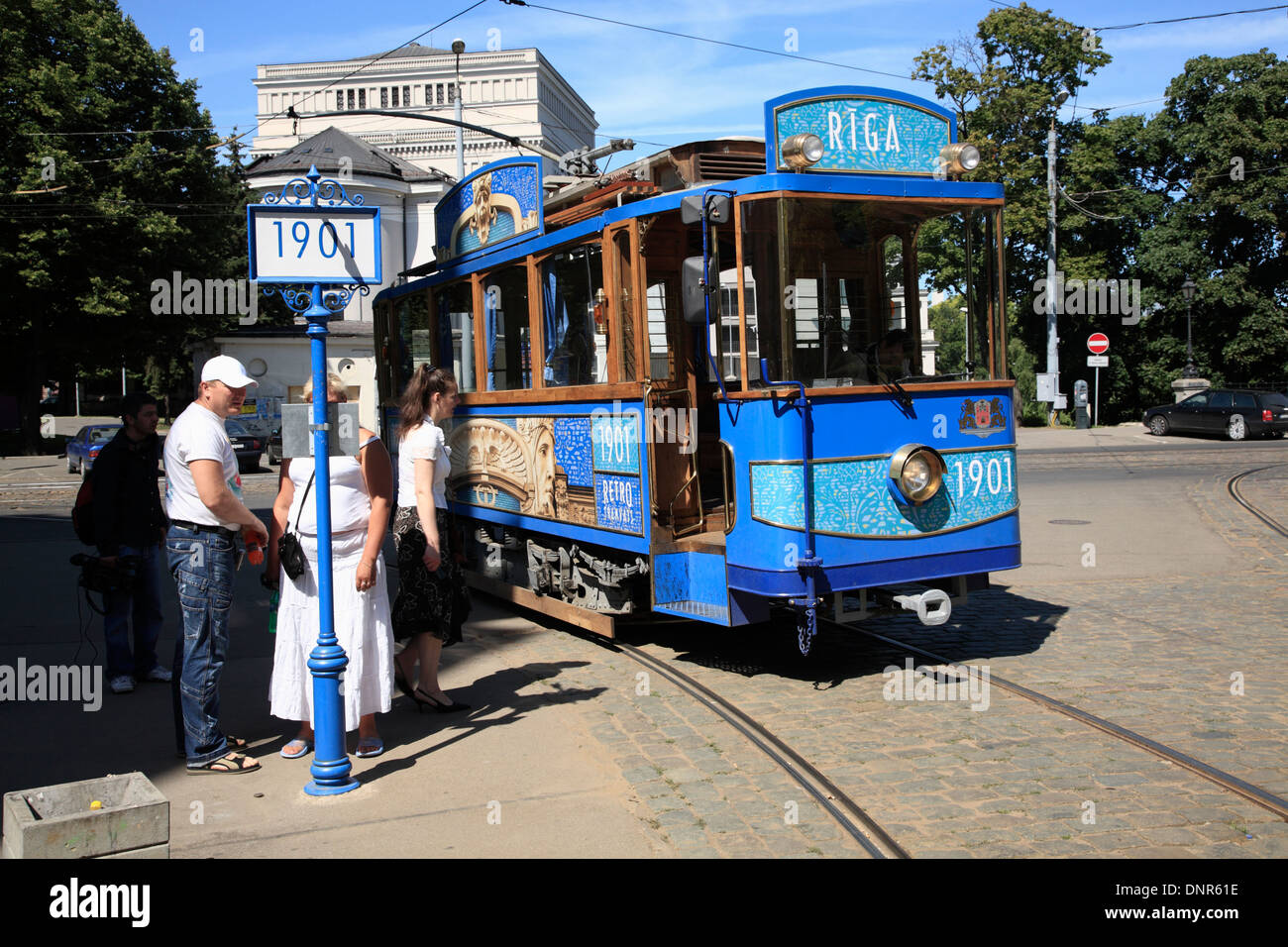 Historic Tram on line 11, Riga, Latvia, Europe Stock Photo - Alamy