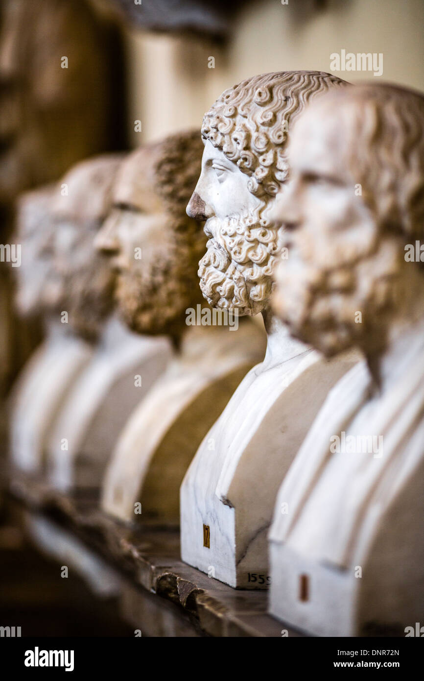Carved busts in Vatican Museums, Vatican City, Rome, Italy, Europe ...