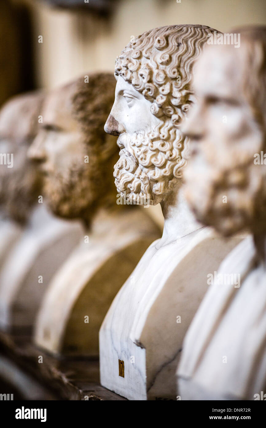 Carved busts in Vatican Museums, Vatican City, Rome, Italy, Europe ...