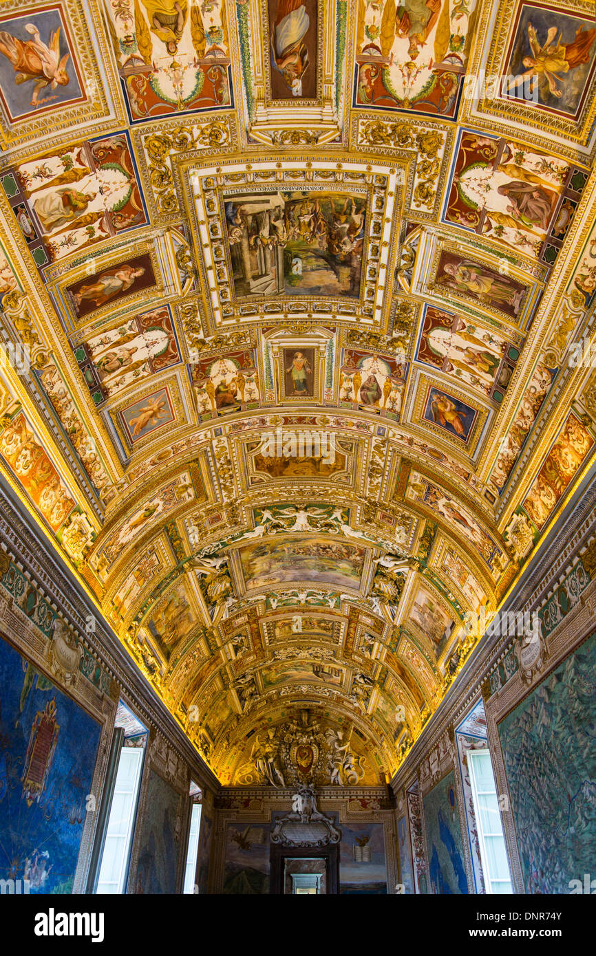 Gallery of Maps in the Vatican museums, Vatican City, Rome, Italy, Europe Stock Photo - Alamy