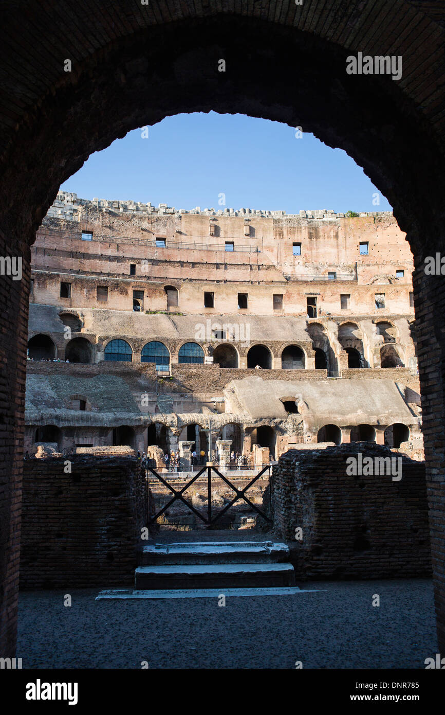 Architectural detail of arch of The Colosseum, Rome, Italy, Europe ...