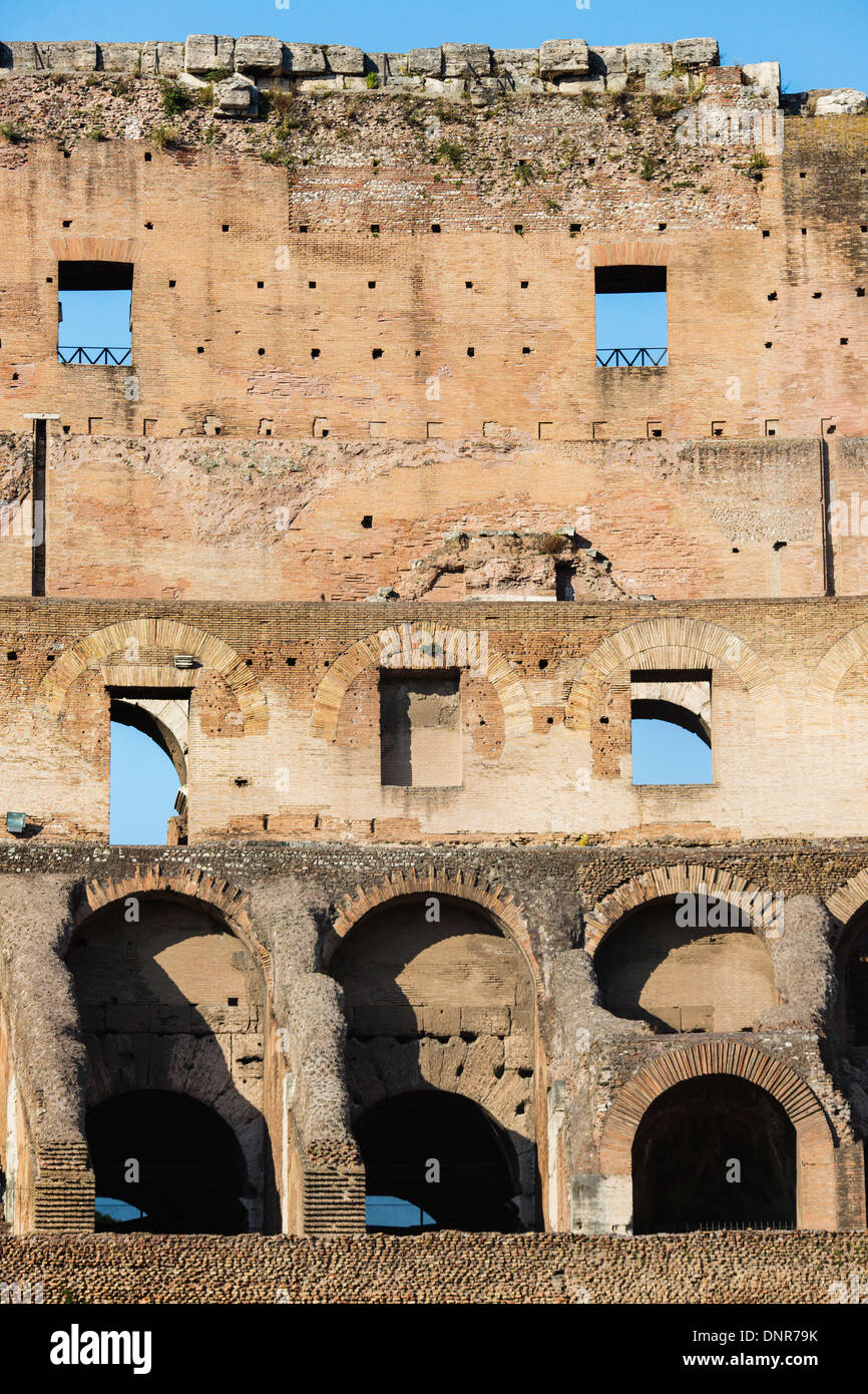 Architectural detail of The Colosseum, Rome, Italy, Europe Stock Photo ...