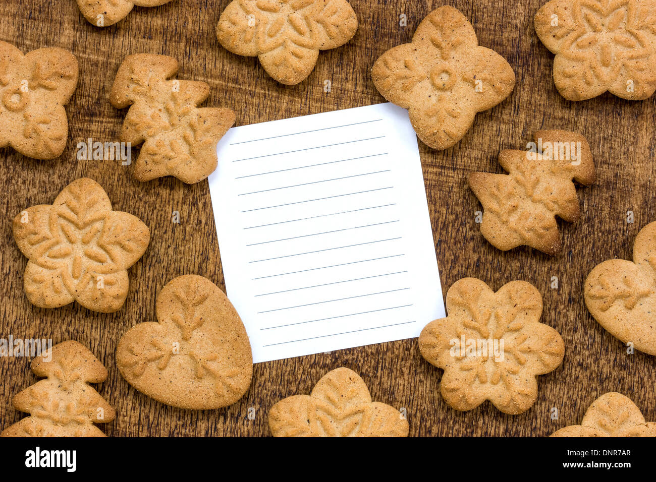 Homemade cookies and blank lined paper for text Stock Photo - Alamy