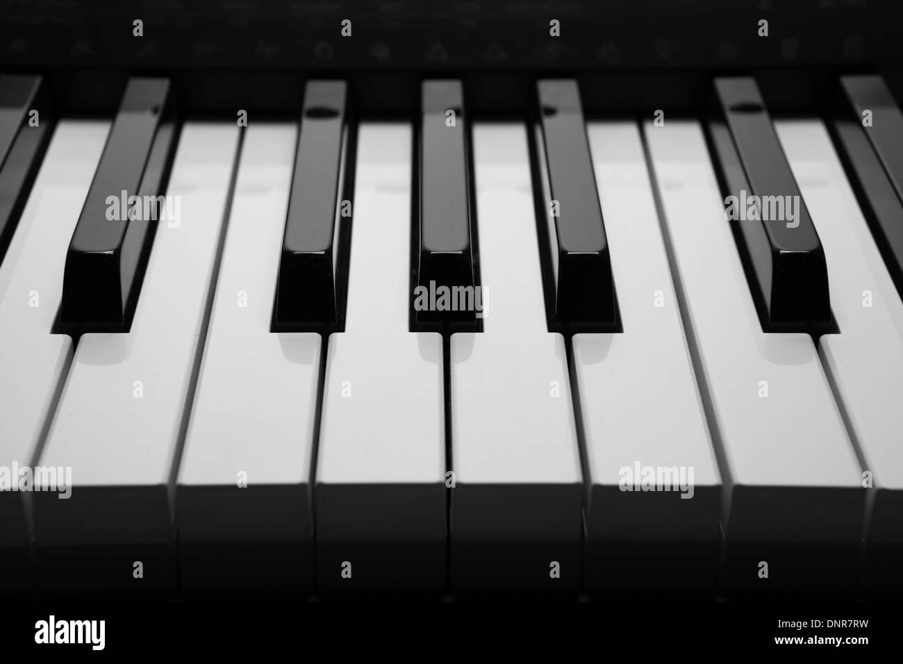 black and white keys of the piano closeup Stock Photo - Alamy