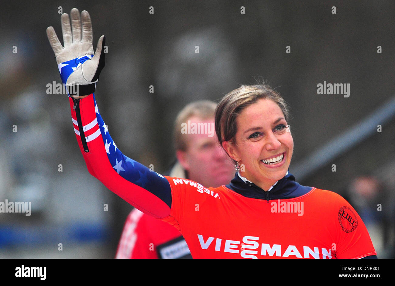 Winterberg, Germany. 04th Jan, 2014. USA's Noelle Pikus-Pace cheers ...