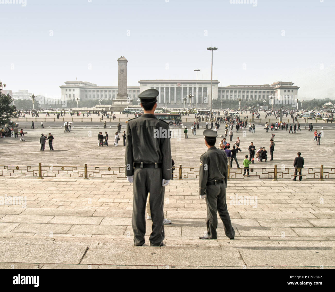 Beijing, China. 16th Oct, 2006. Security guards, on the steps in front ...