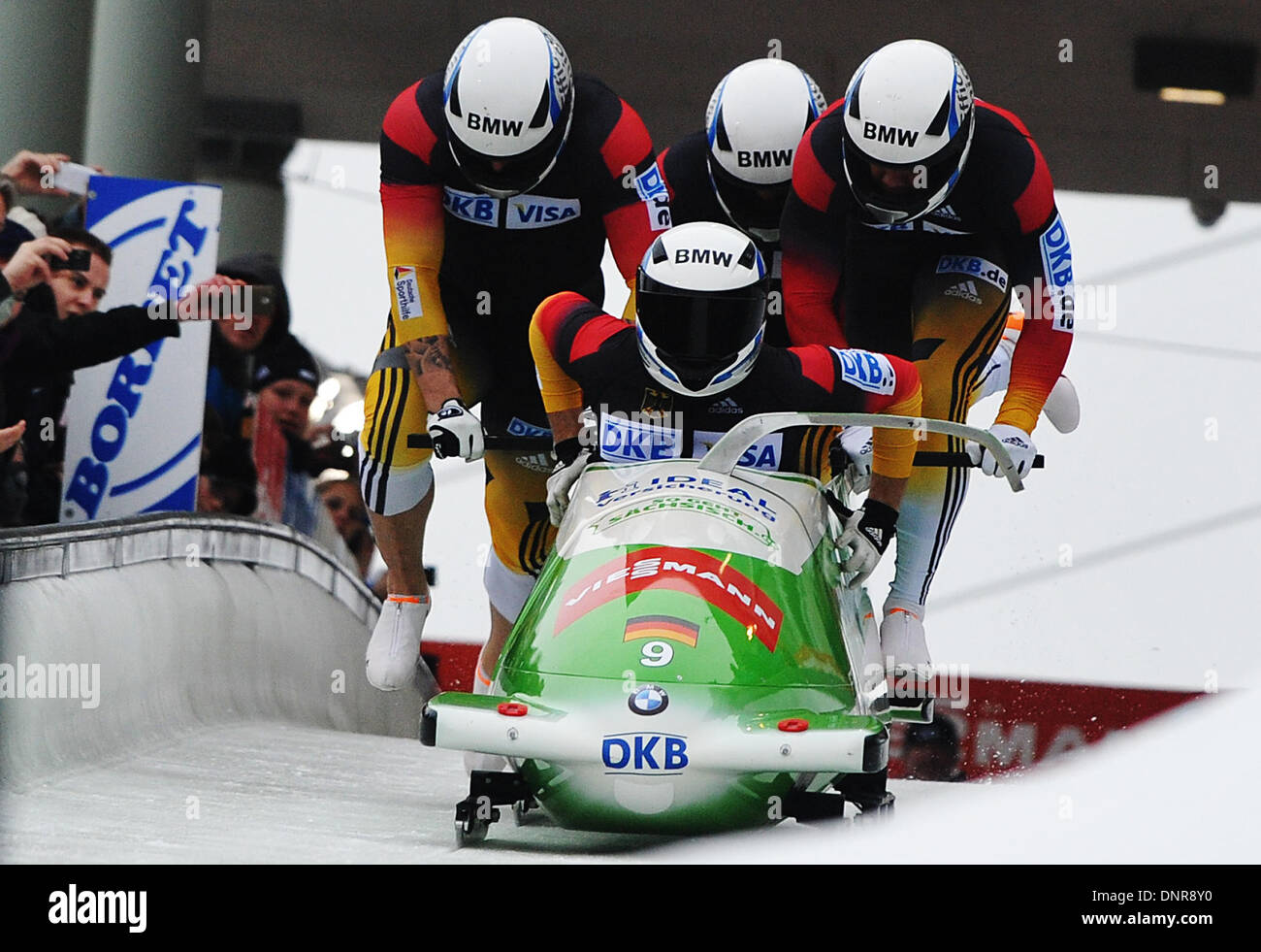 Winterberg, Germany. 04th Jan, 2014. The German bobsleigh team with ...