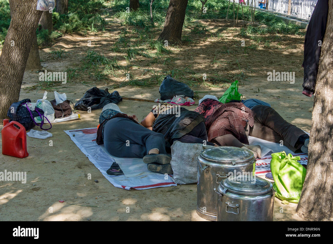 People Sleeping in the Park in Bejing, China Stock Photo - Alamy