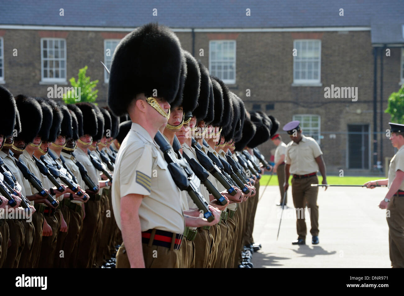 1st battalion welsh guards, on the drill square at Cavalry Barracks ...