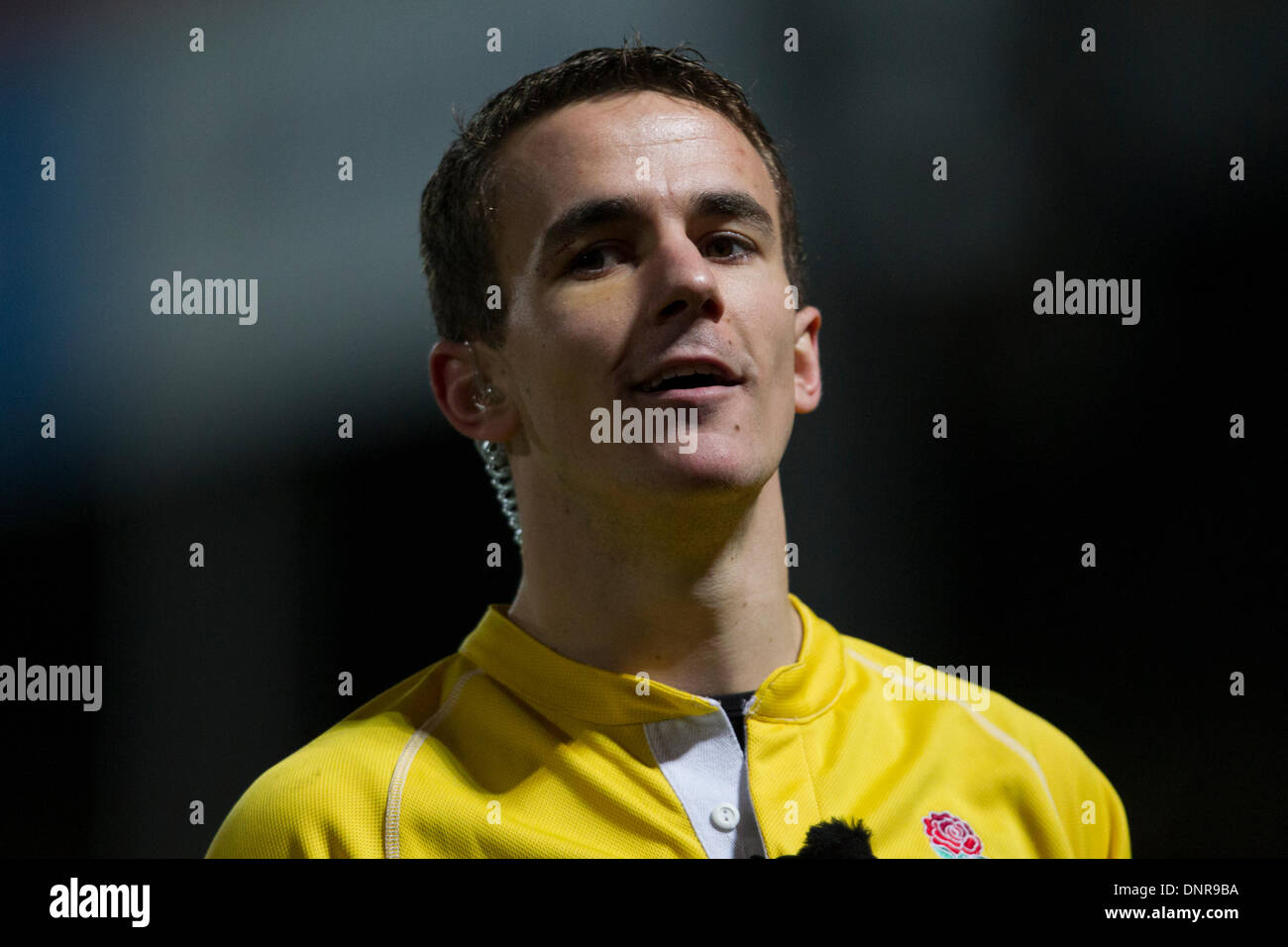 Gloucester, UK. 04th Jan, 2014. Referee Luke PEARCE pictured during the ...