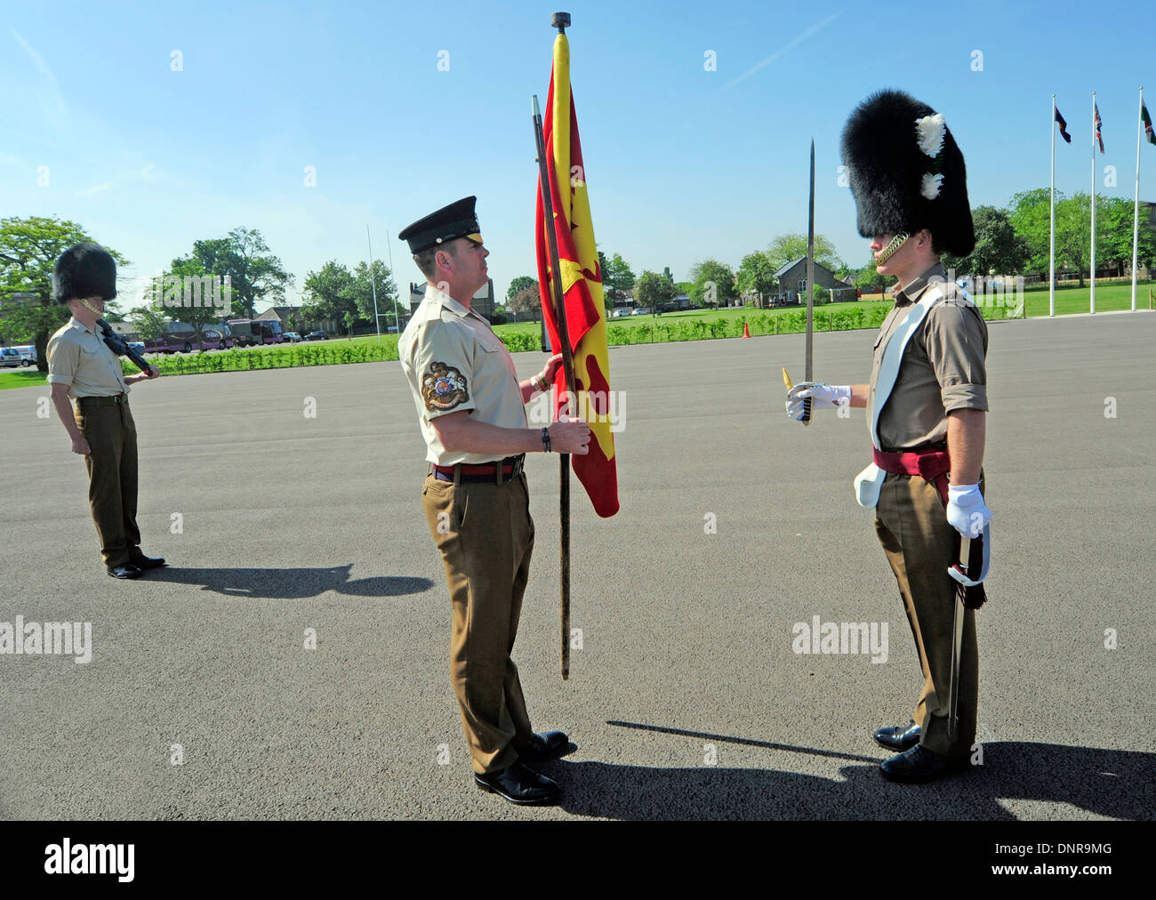 1st battalion welsh guards, on the drill square at Cavalry Barracks ...