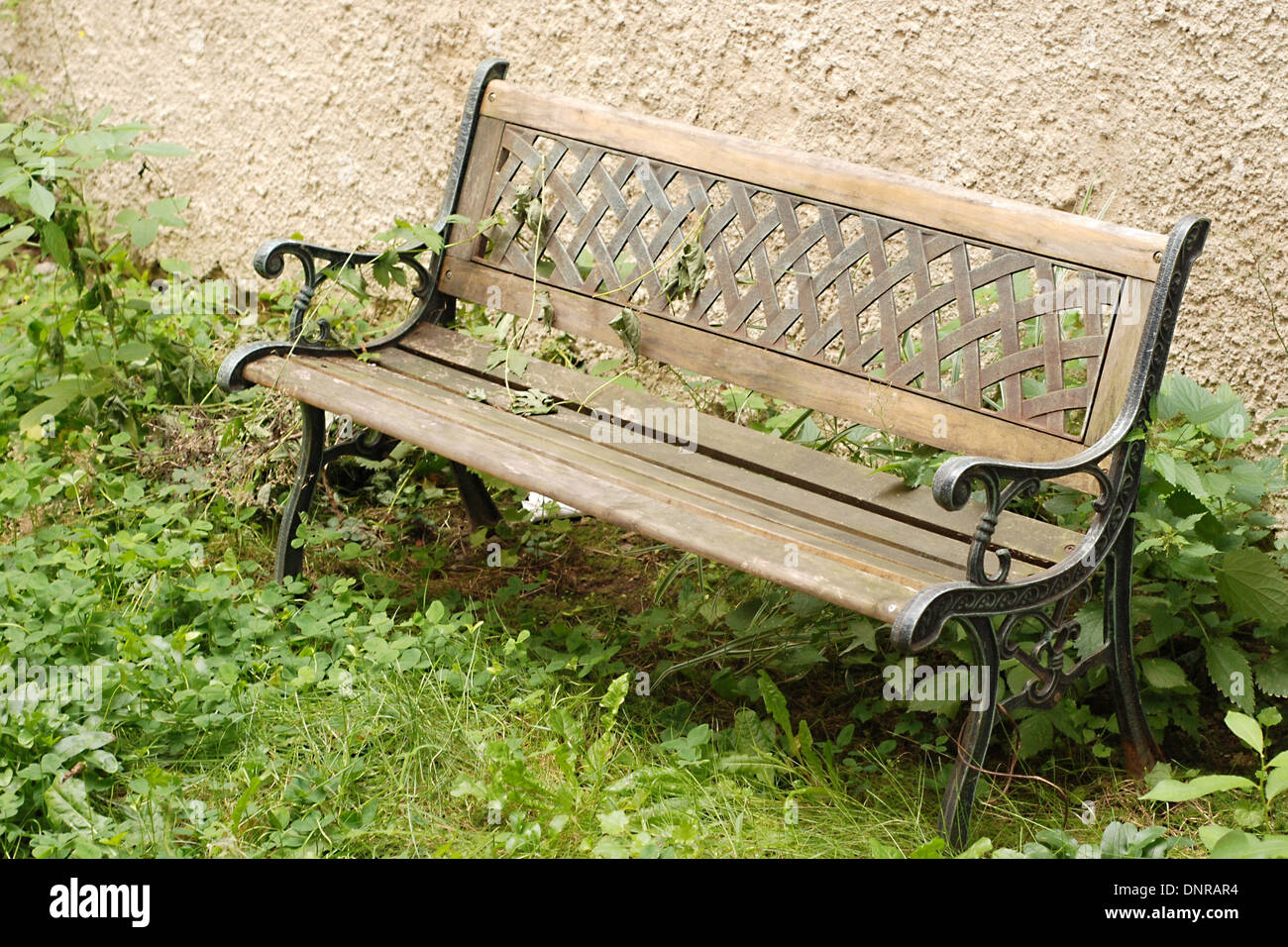 old bench in the garden Stock Photo - Alamy