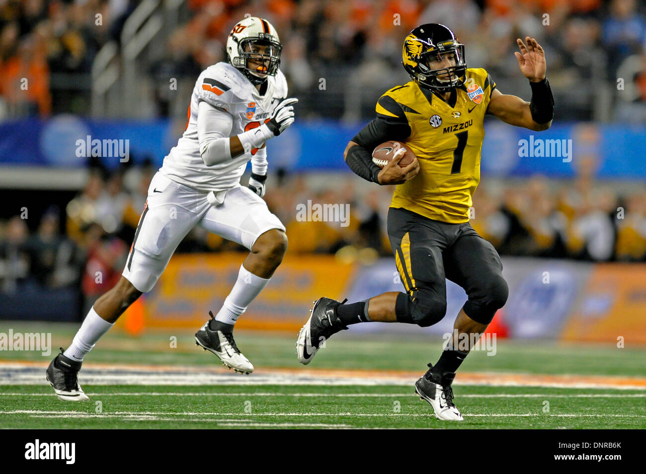 Arlington, TX, USA. 3rd Jan, 2014. Missouri Tigers quarterback James ...
