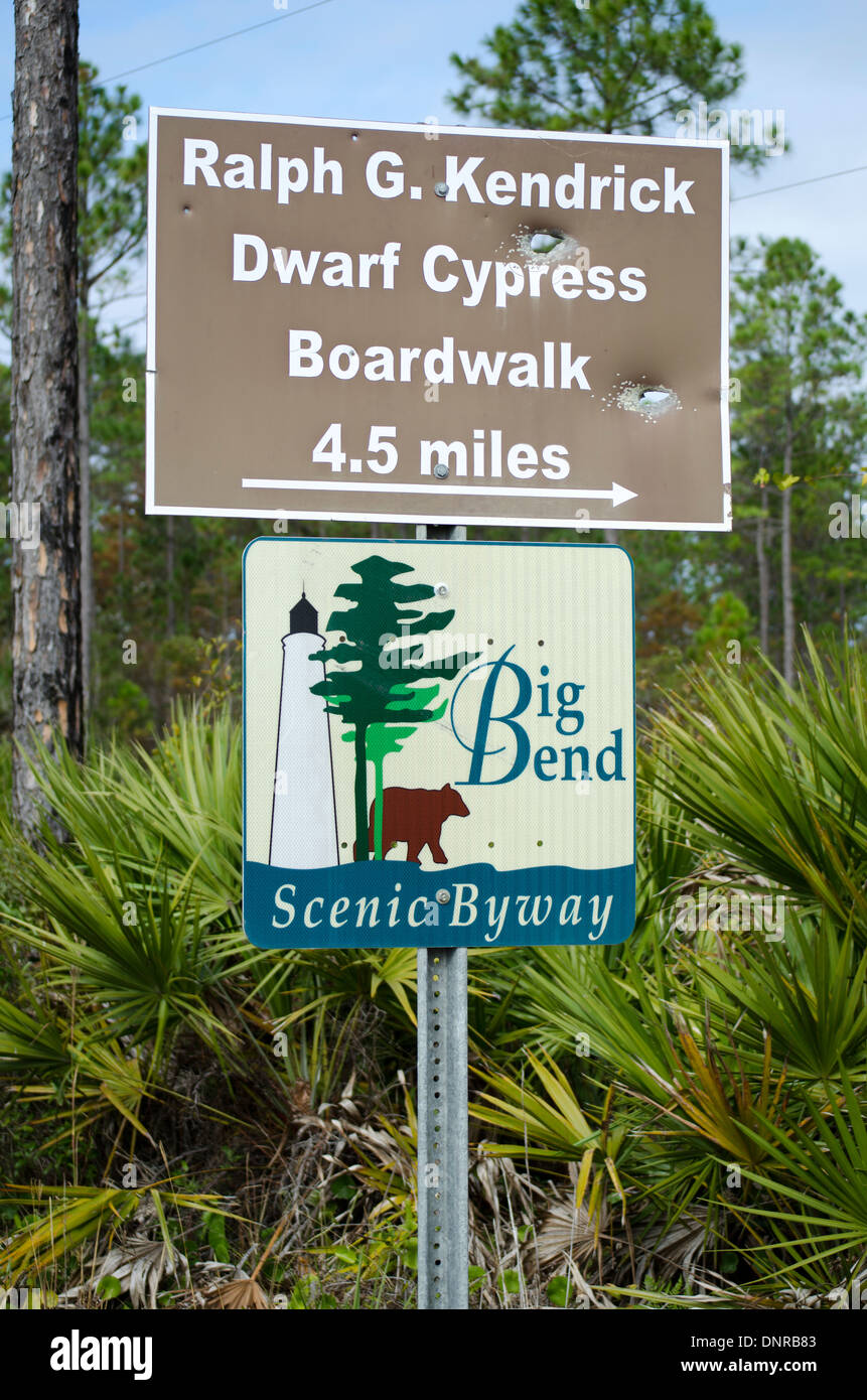 Ralph G Kendrick Dwarf Cypress Boardwalk and Big Bend Byway signs ...