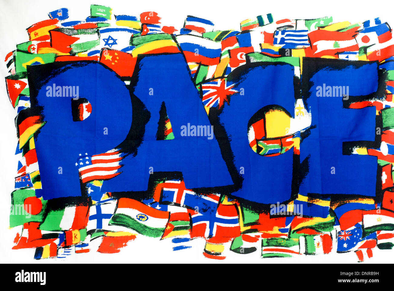 peace pace sign with flags Stock Photo - Alamy