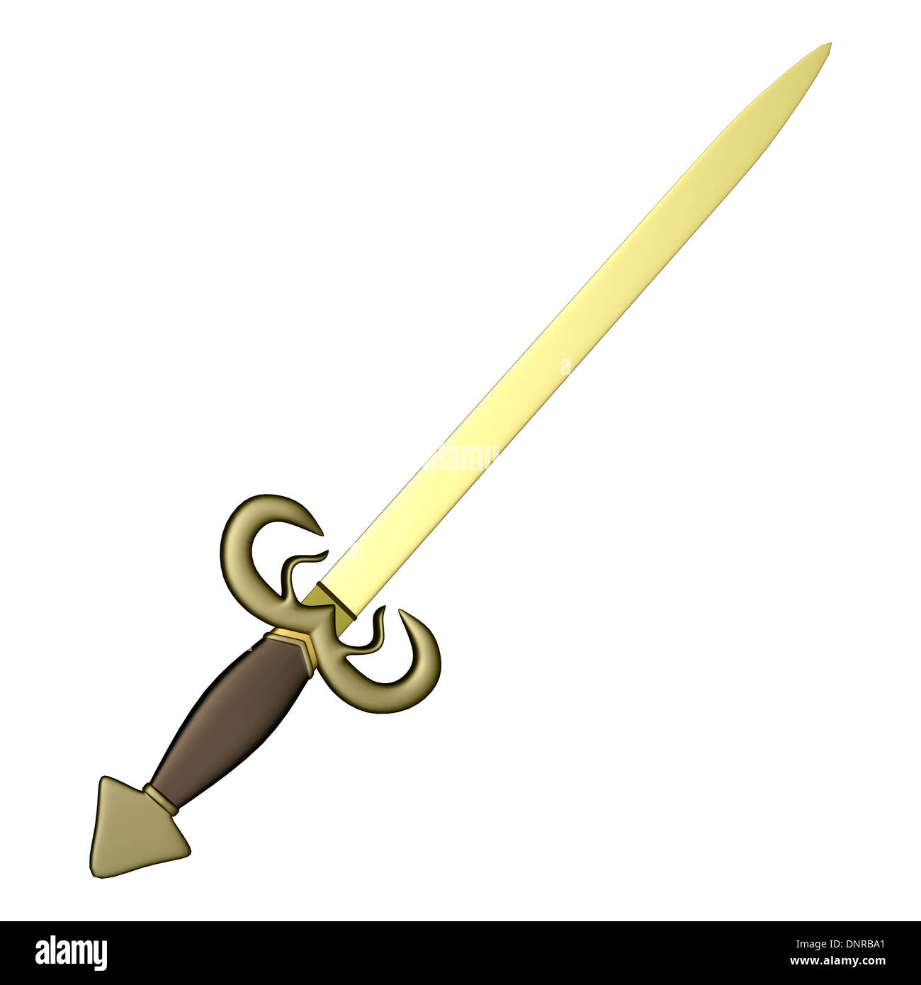 3D digital render of an ancient sword isolated on white background ...