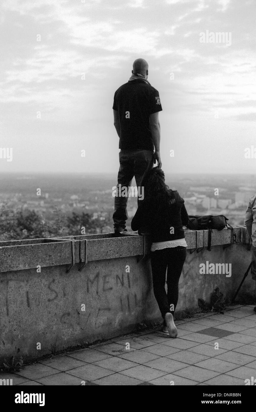 View over Karlsruhe from Turmberg Durlach Baden-Württemberg Germany ...