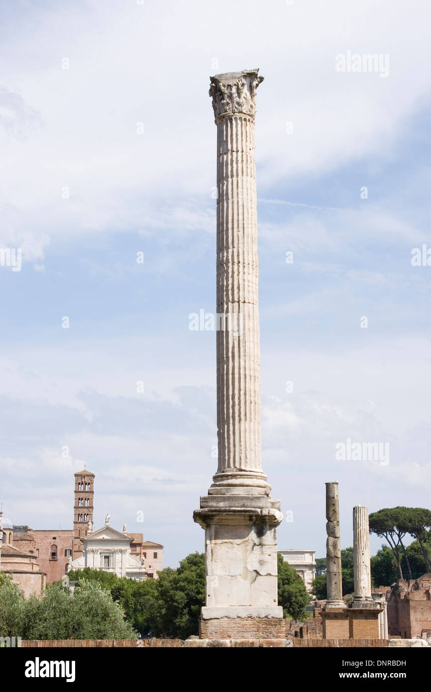 The Column of Phocus in the Roman Forum in Rome, Lazio, Italy Stock ...