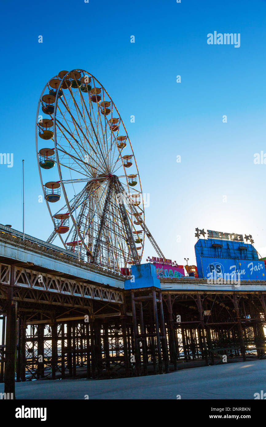 Blackpool Central Pier and Ferris Wheel Stock Photo - Alamy
