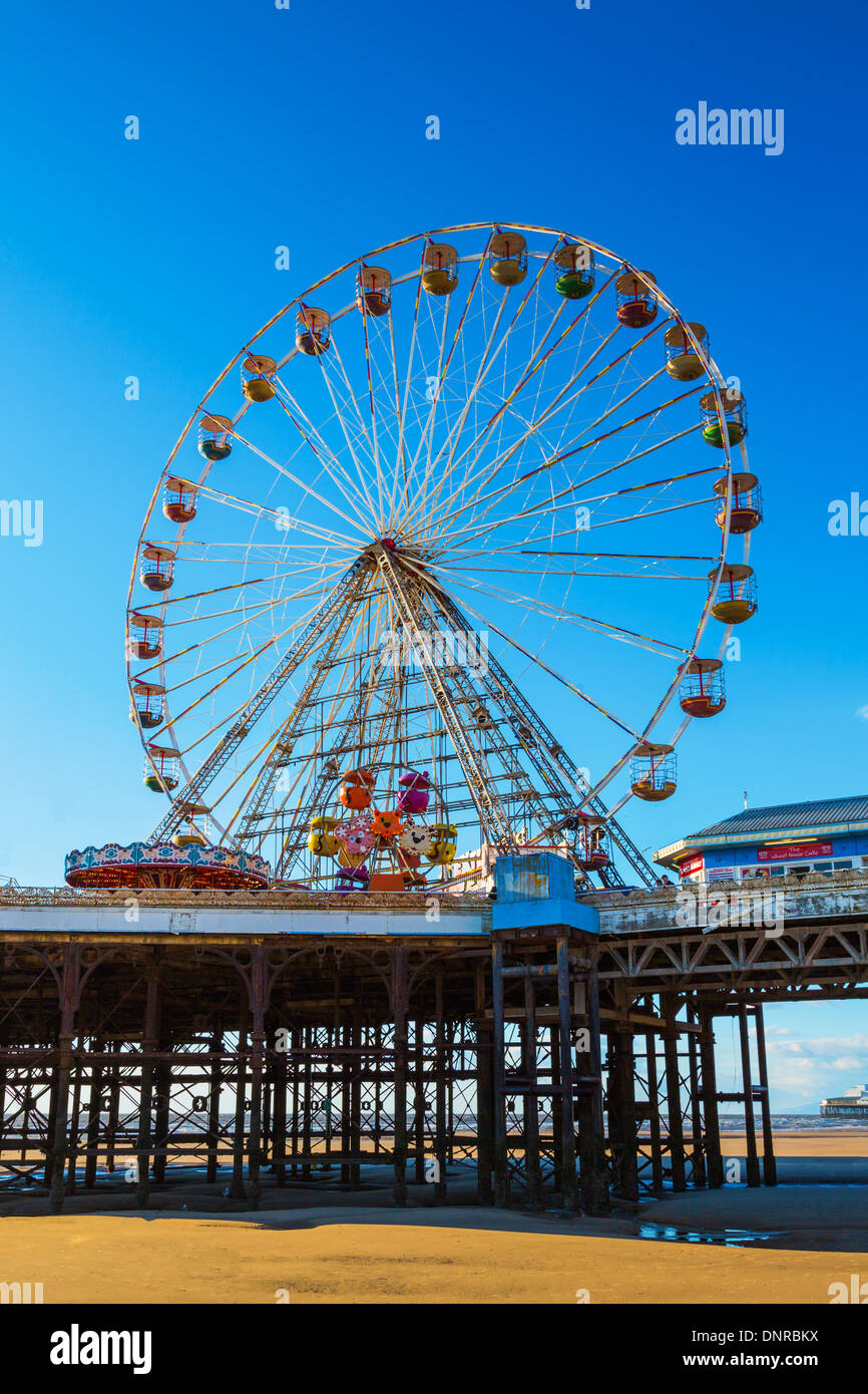 Blackpool Central Pier and Ferris Wheel Stock Photo - Alamy