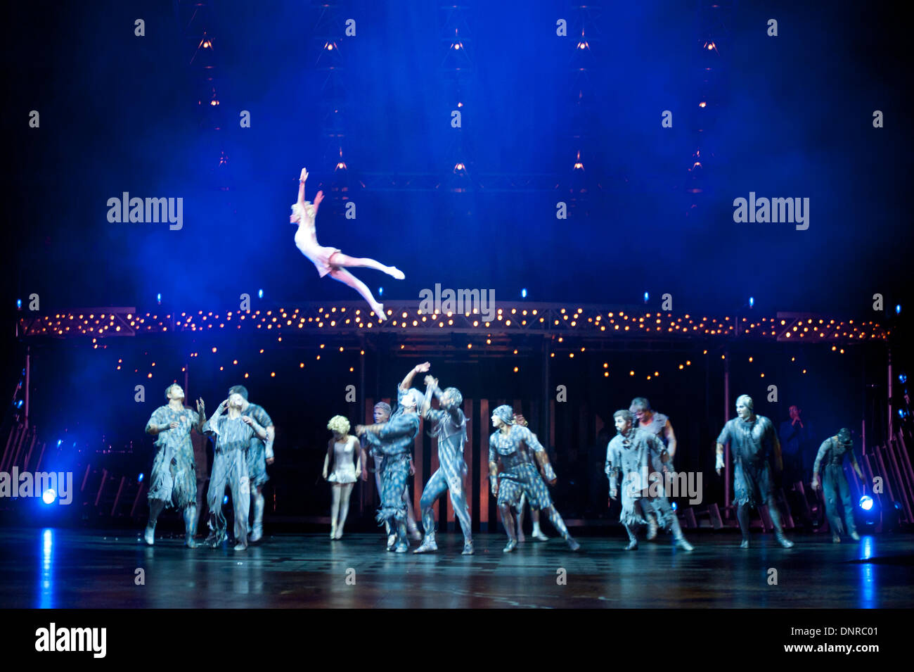 London, UK - 4 Janaury 2014: Act Banquine during the dress rehearsal of ...