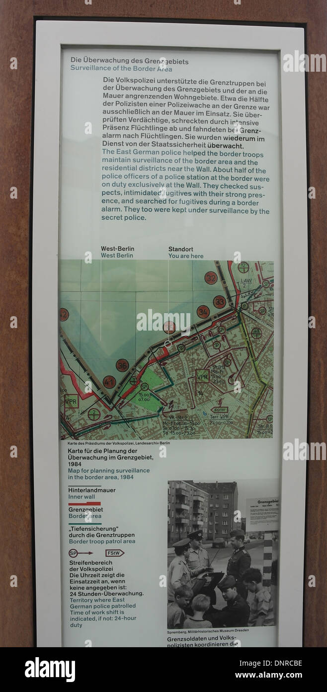 Information panel outlining use of troops and police in surveillance of ...