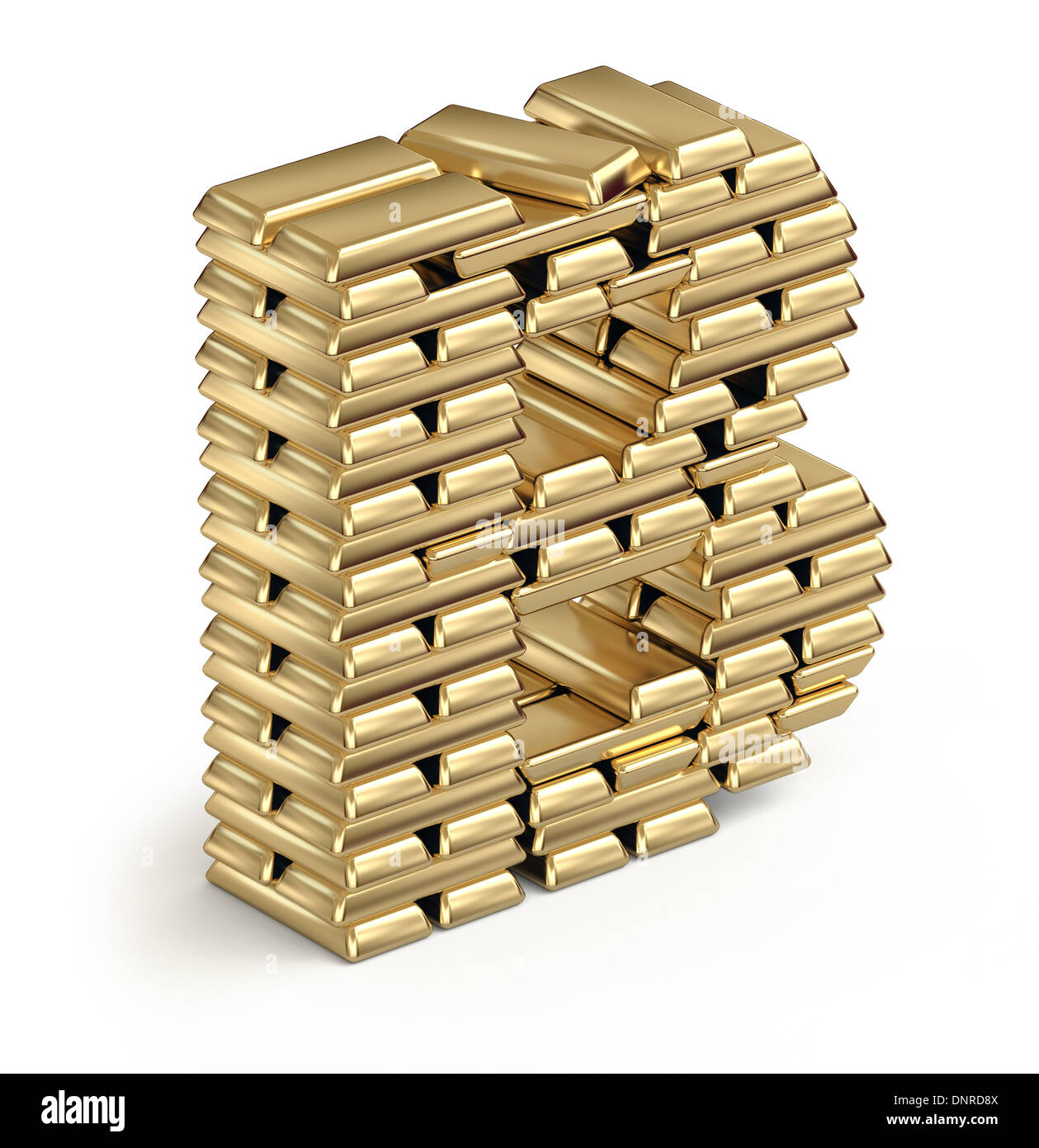 Letter B from gold bars Stock Photo - Alamy
