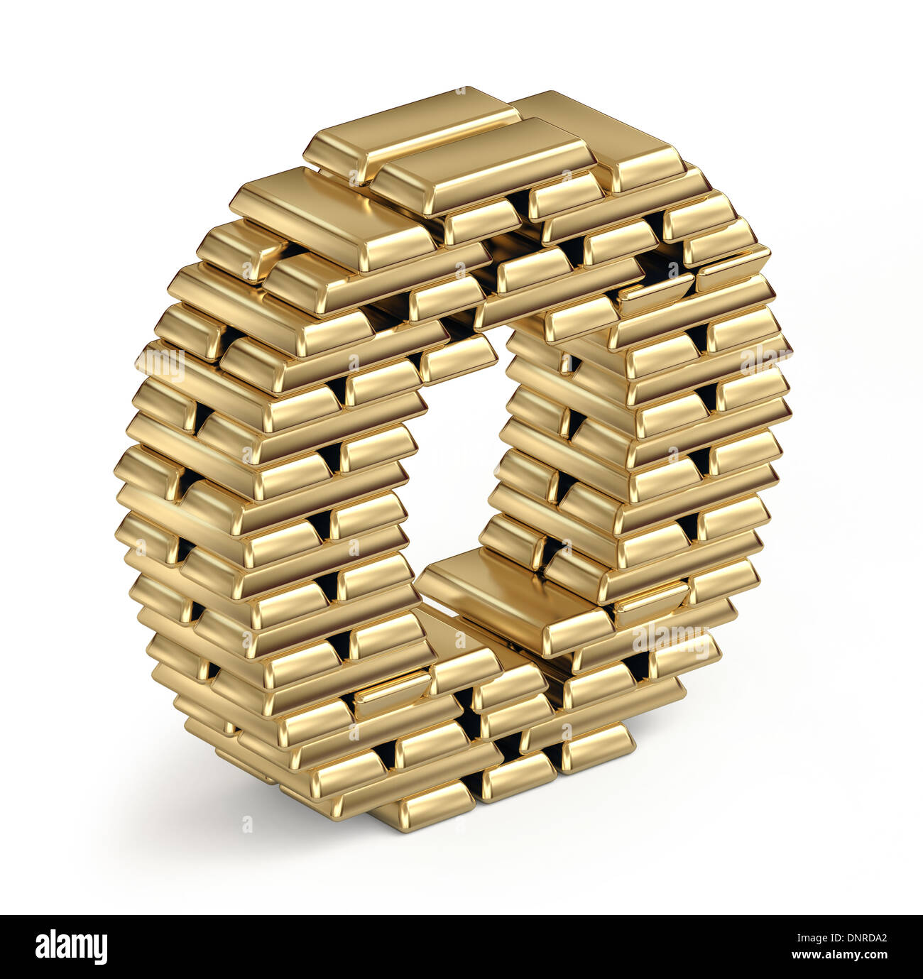 Letter O from gold bars Stock Photo - Alamy