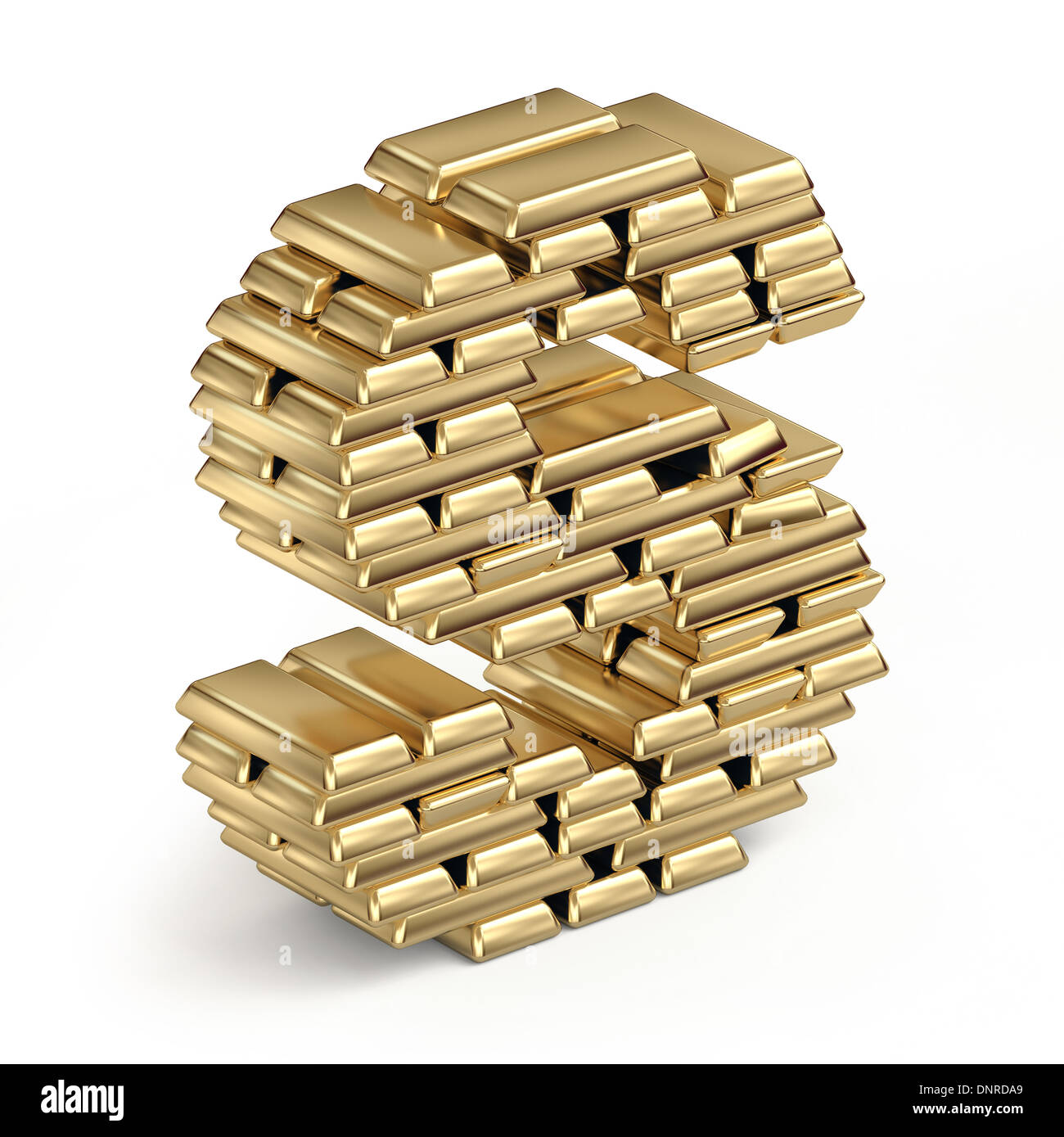 Letter S from gold bars Stock Photo - Alamy