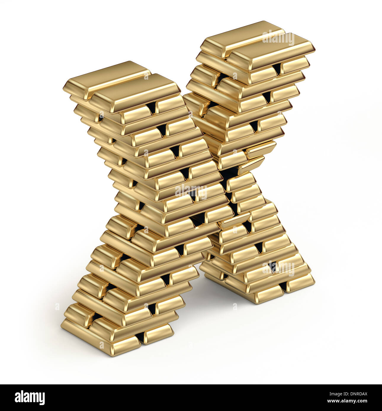 Letter X from gold bars Stock Photo - Alamy