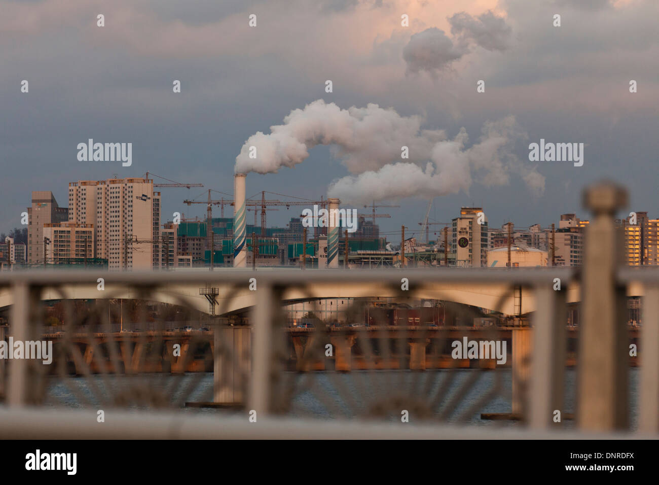 Industrial area on the Han River - Seoul, South Korea Stock Photo - Alamy