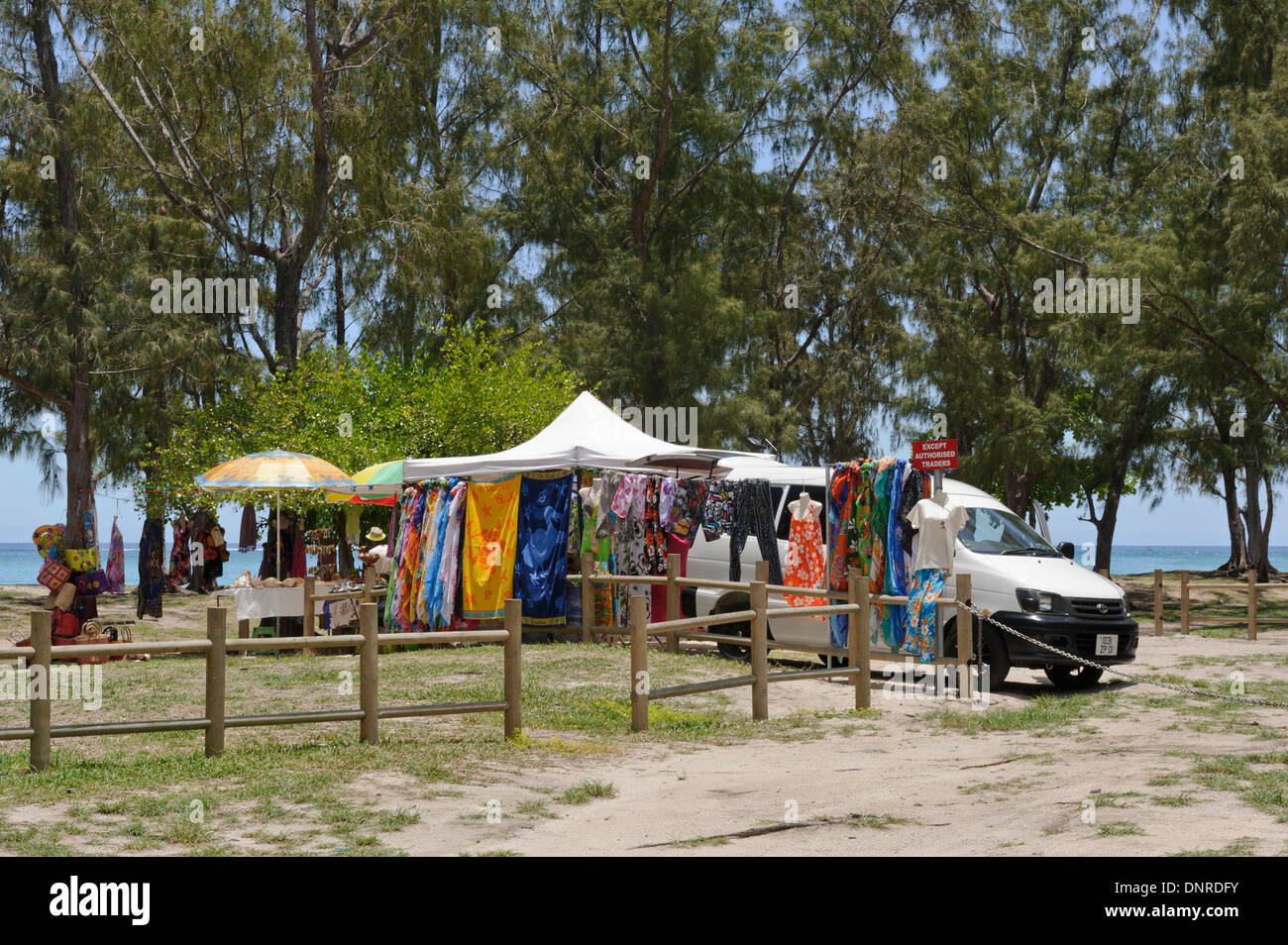 Colourful beach towels and sarongs on sale at Le Morne beach, Mauritius ...