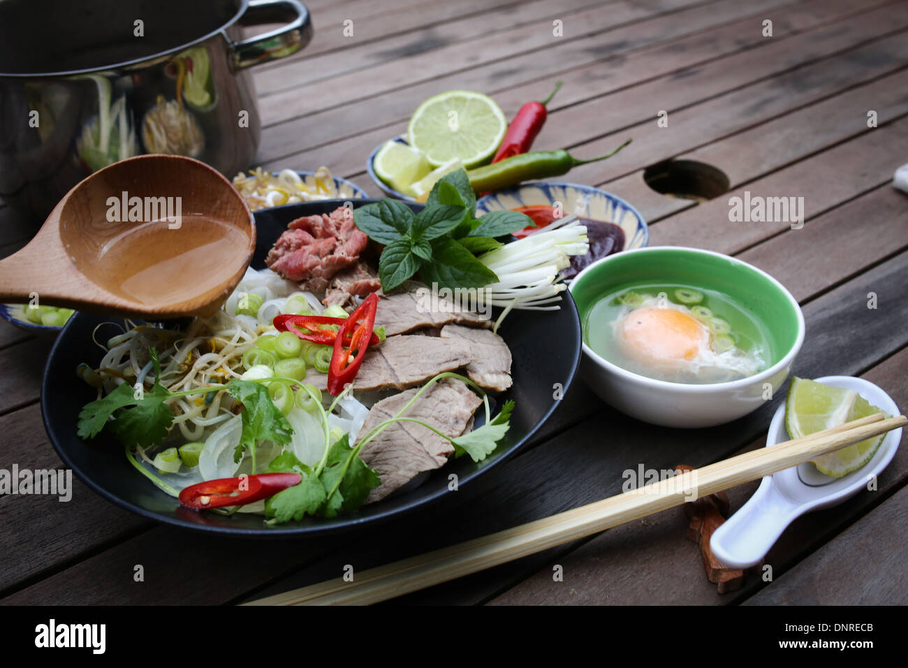 Pho, Vietnamese rice noodles Stock Photo - Alamy