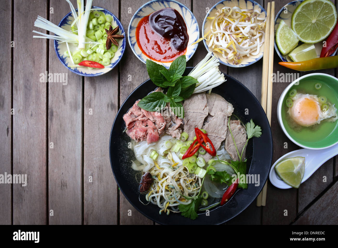 Pho, Vietnamese rice noodles Stock Photo - Alamy