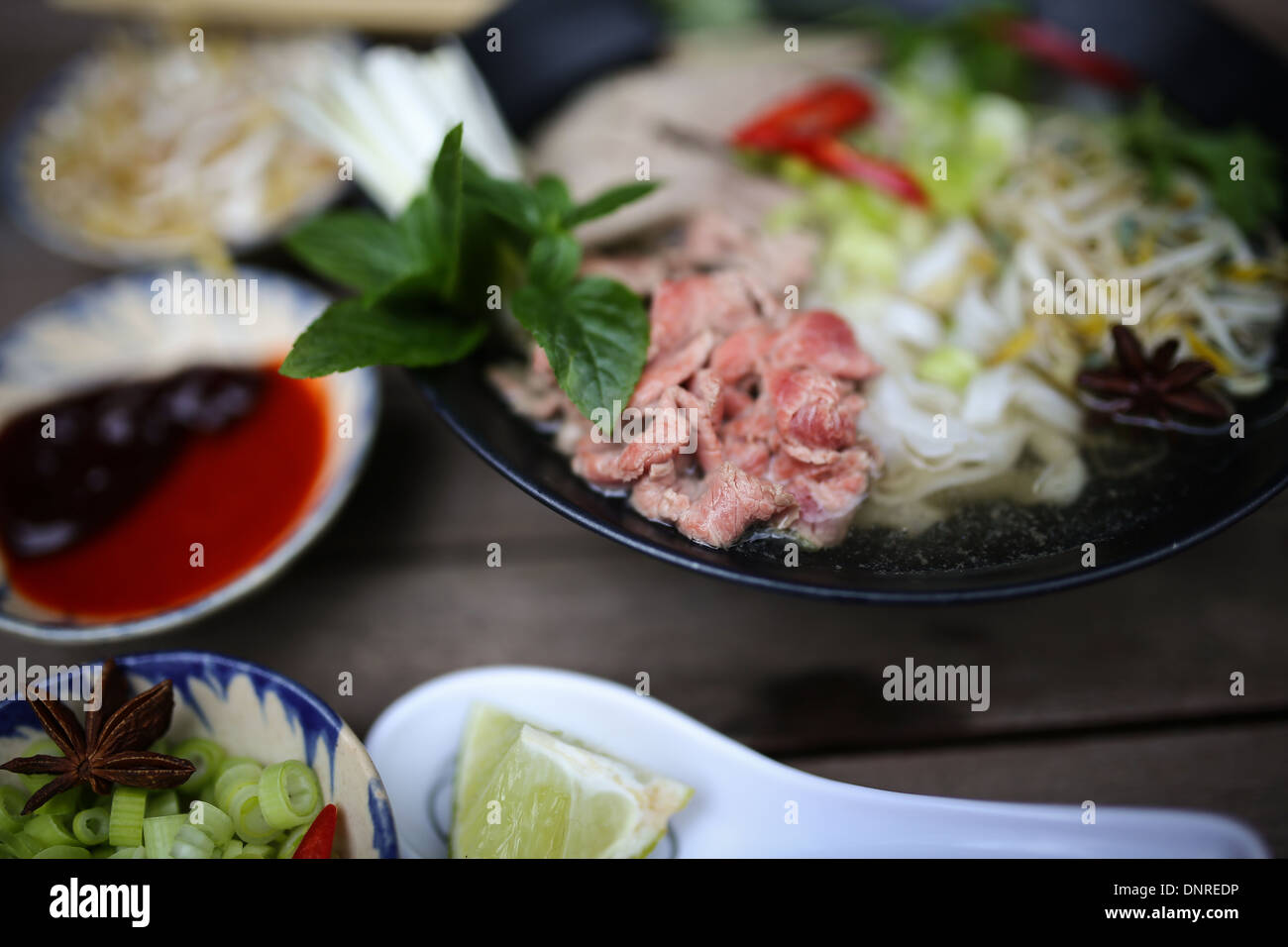 Pho, Vietnamese rice noodles Stock Photo - Alamy