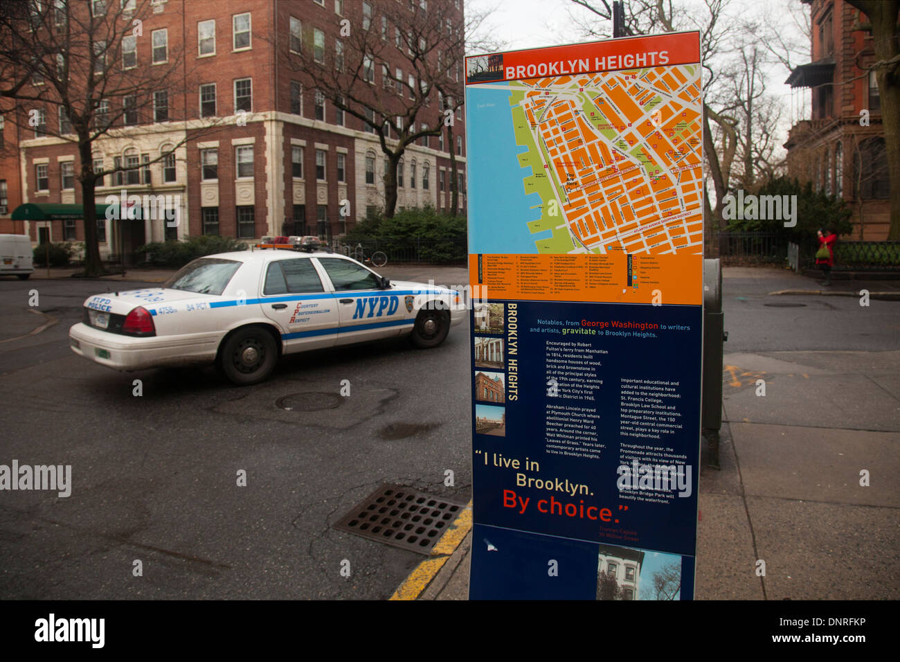 Brooklyn Heights Promenade map Stock Photo - Alamy