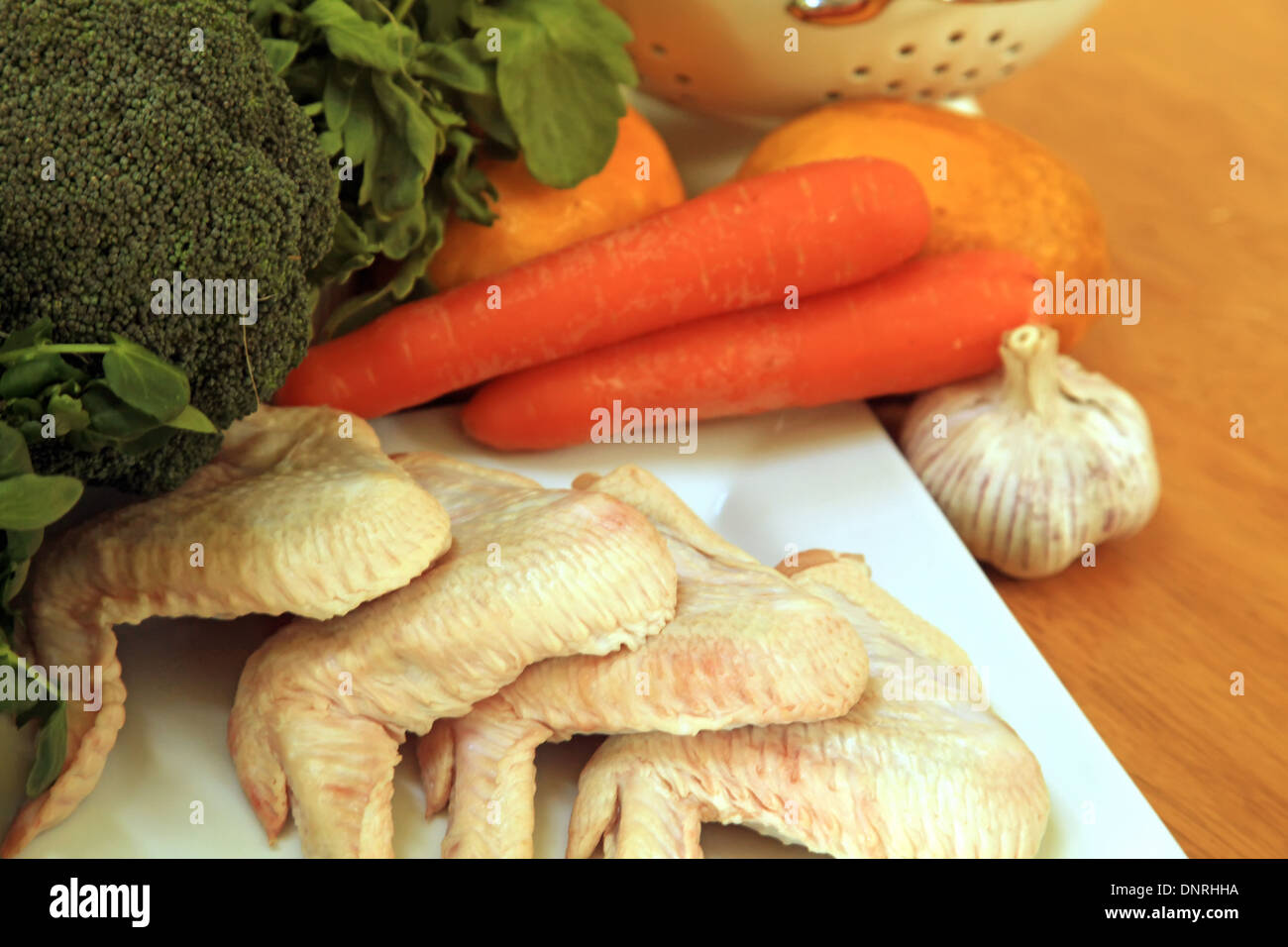Row of Chicken Wings in Gourmet Style Stock Photo - Alamy