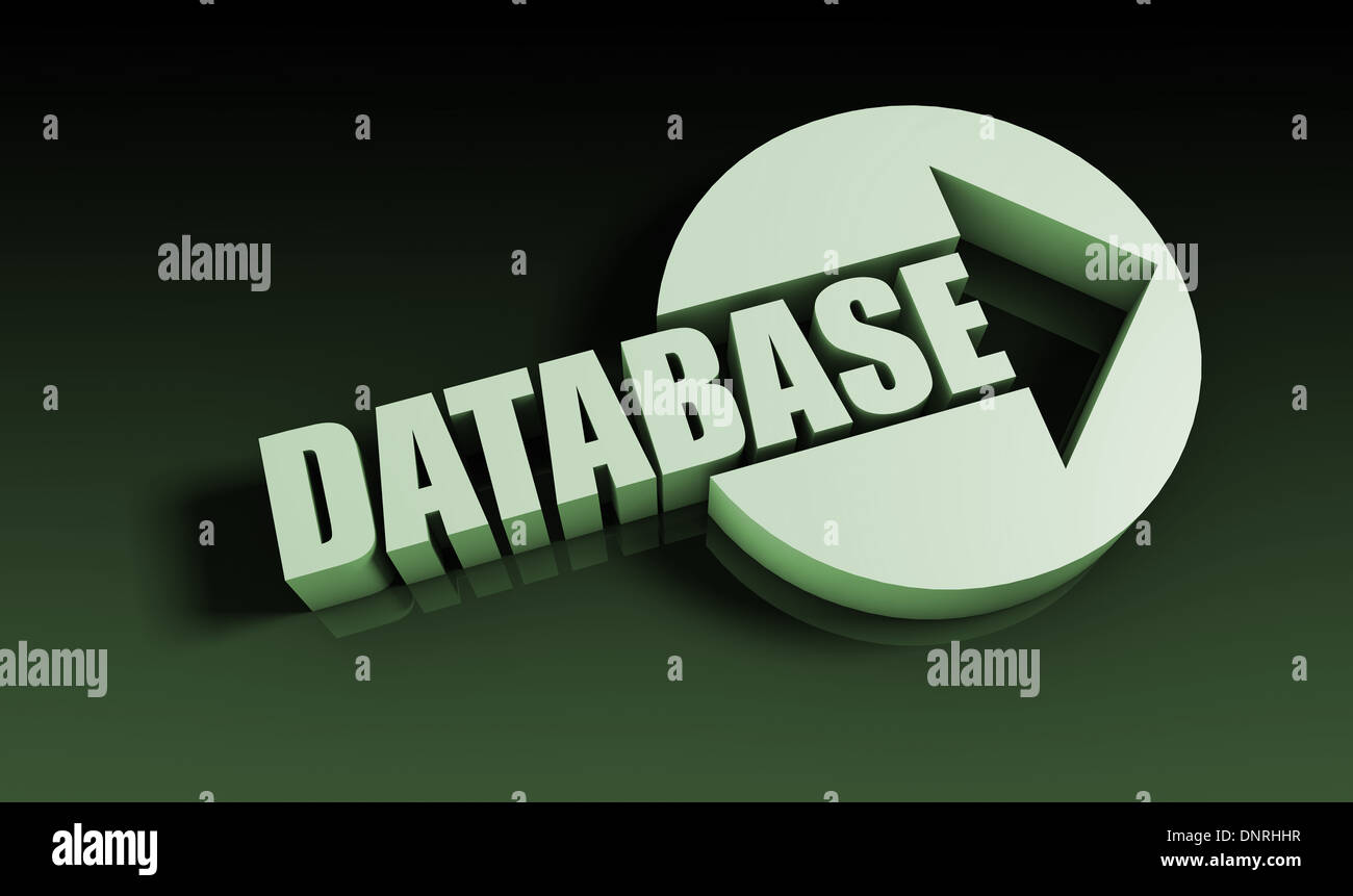 Database Concept With an Arrow Going Upwards 3D Stock Photo - Alamy