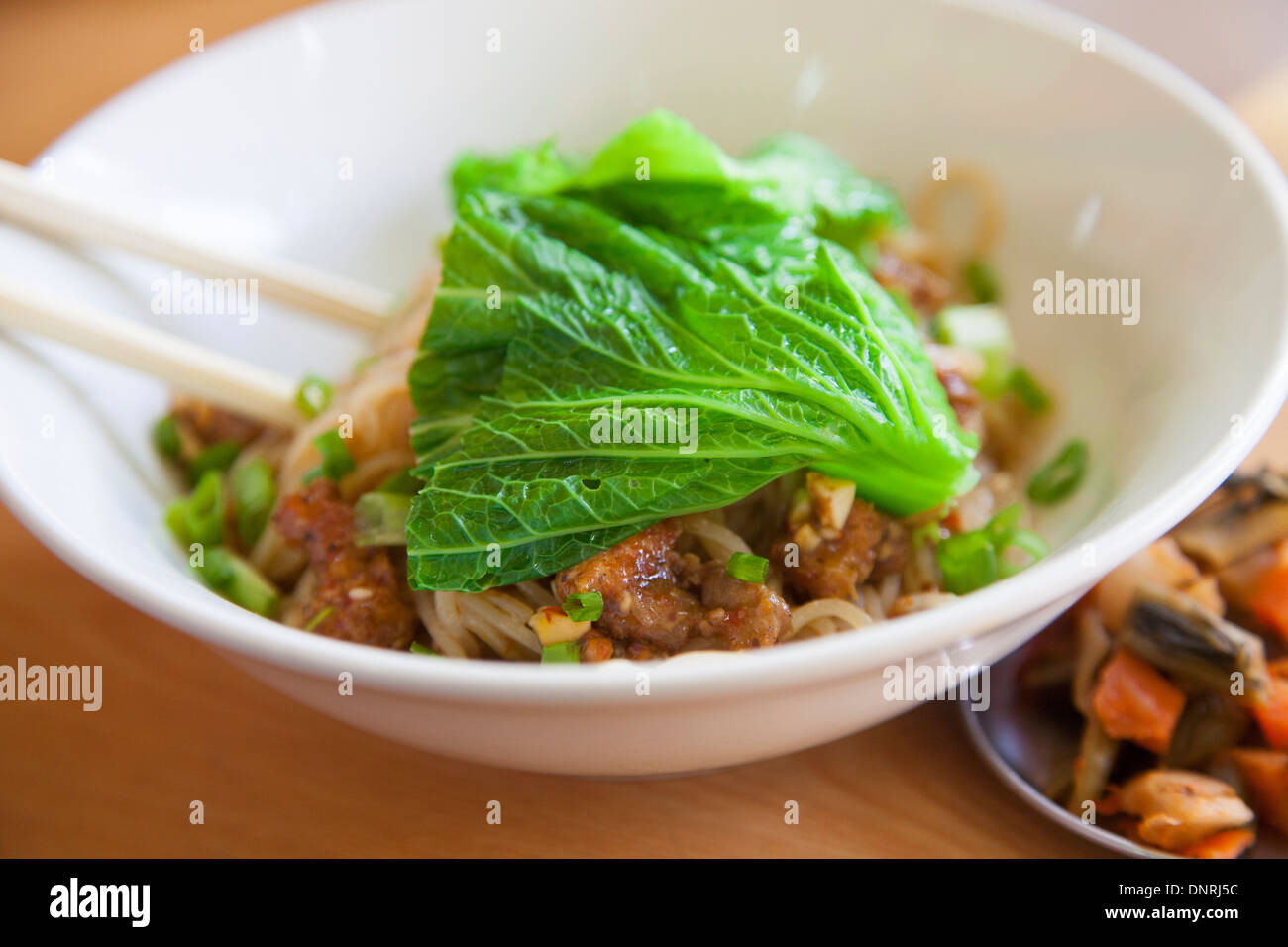 Shan Noodle Chicken Salad, Typical Burmese food at Thone Pan Hla ...