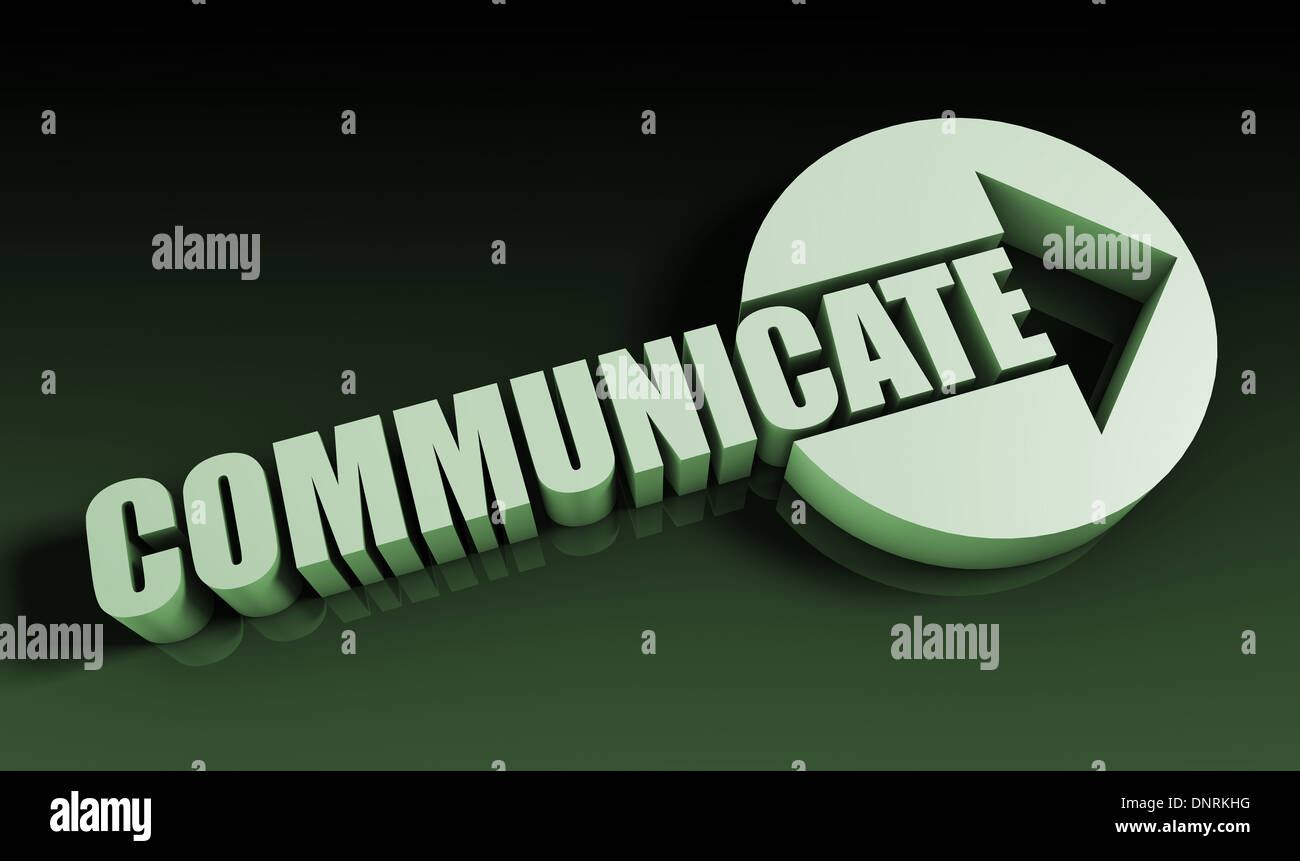 Communicate Concept With an Arrow Going Upwards 3D Stock Photo - Alamy