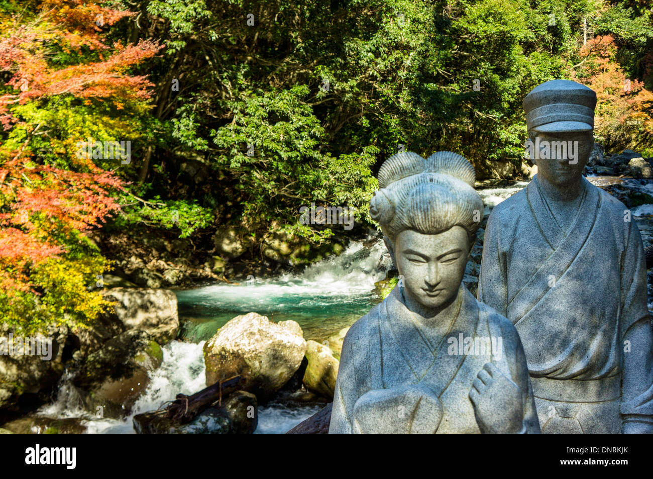 Stone Statue of the Story of "The Izu Dancer", Shizuoka Prefecture ...