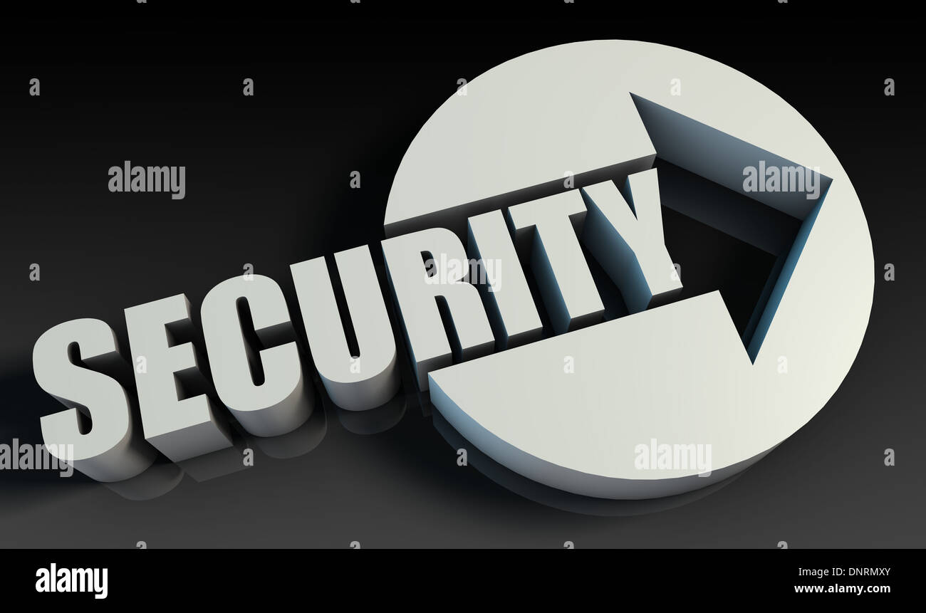 Security Concept With an Arrow Going Upwards 3D Stock Photo - Alamy