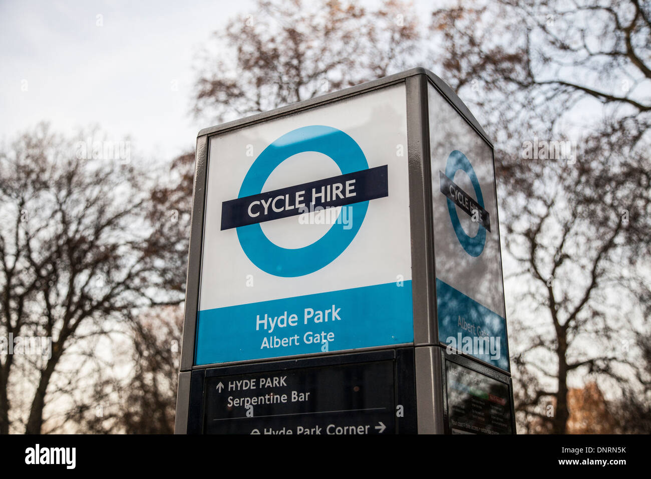 A sign for the bike hire scheme in Hyde Park,London Stock Photo - Alamy
