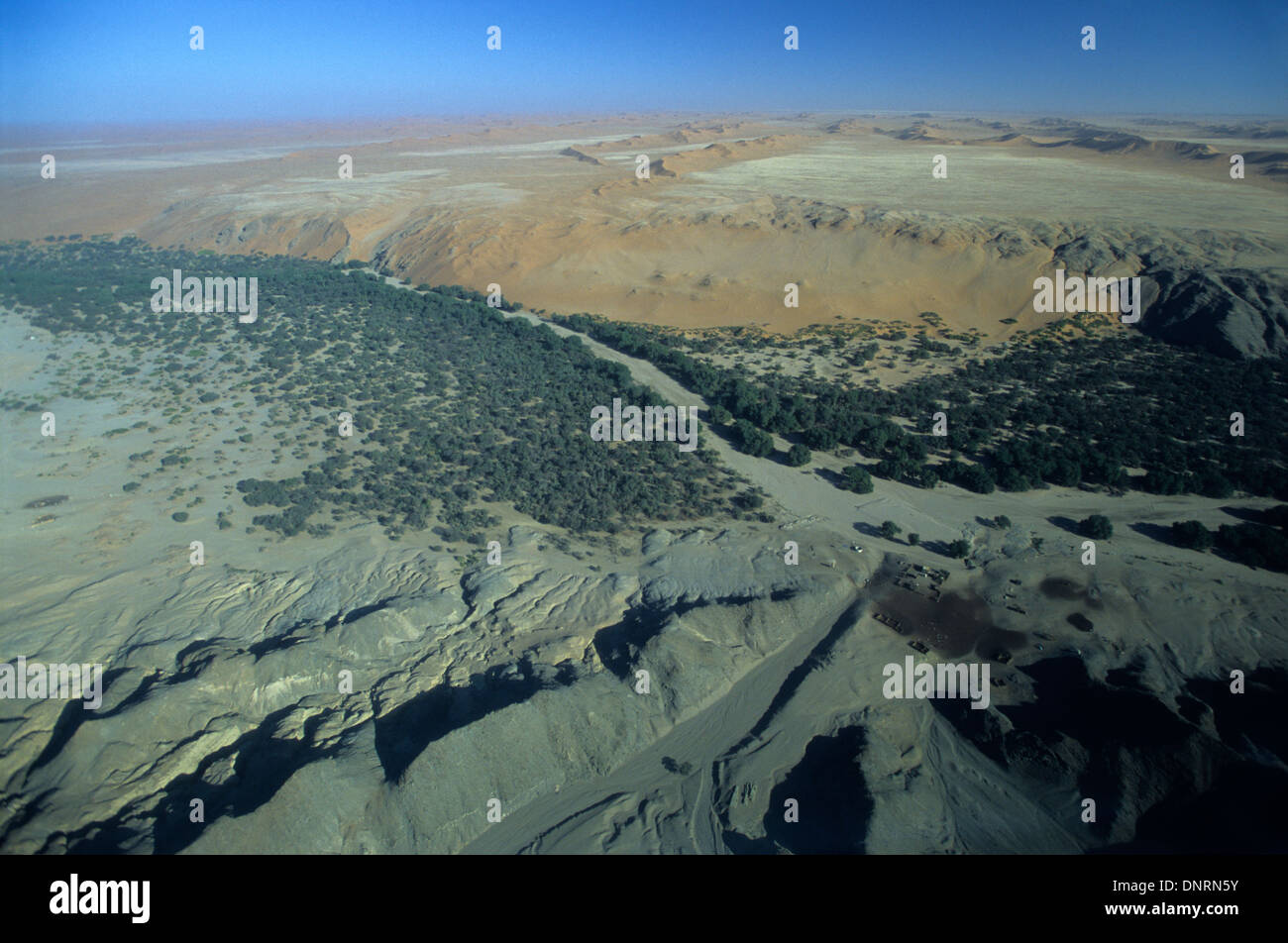 Aerial view of Kuiseb valley and river at Homeb, Namibia, Africa Stock ...