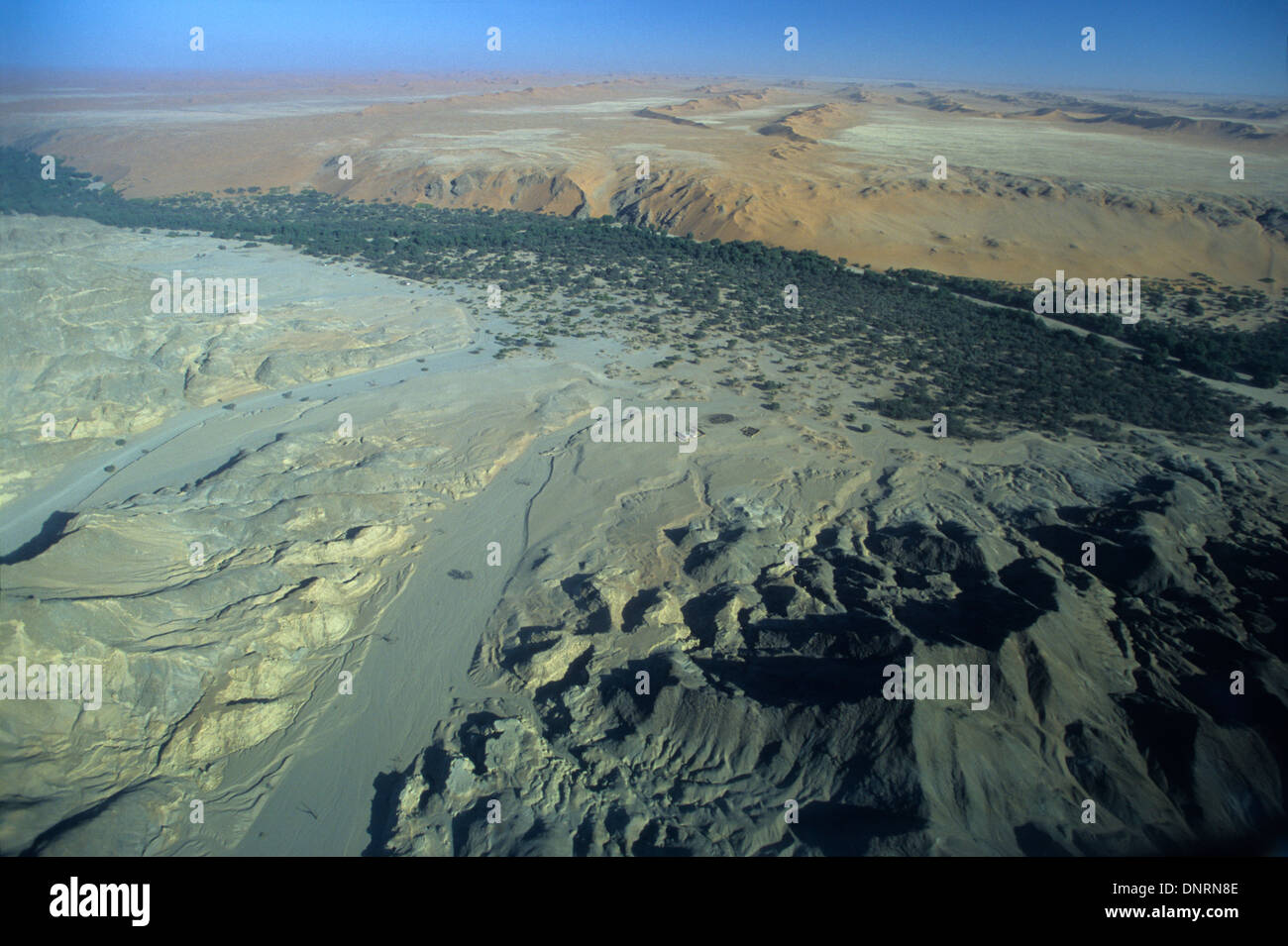 Aerial view of Kuiseb valley and river at Homeb, Namibia, Africa Stock ...