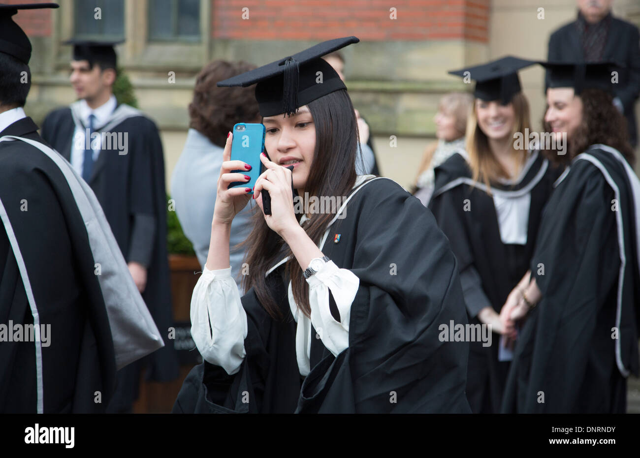 Happy students after their graduation ceremony at University of ...
