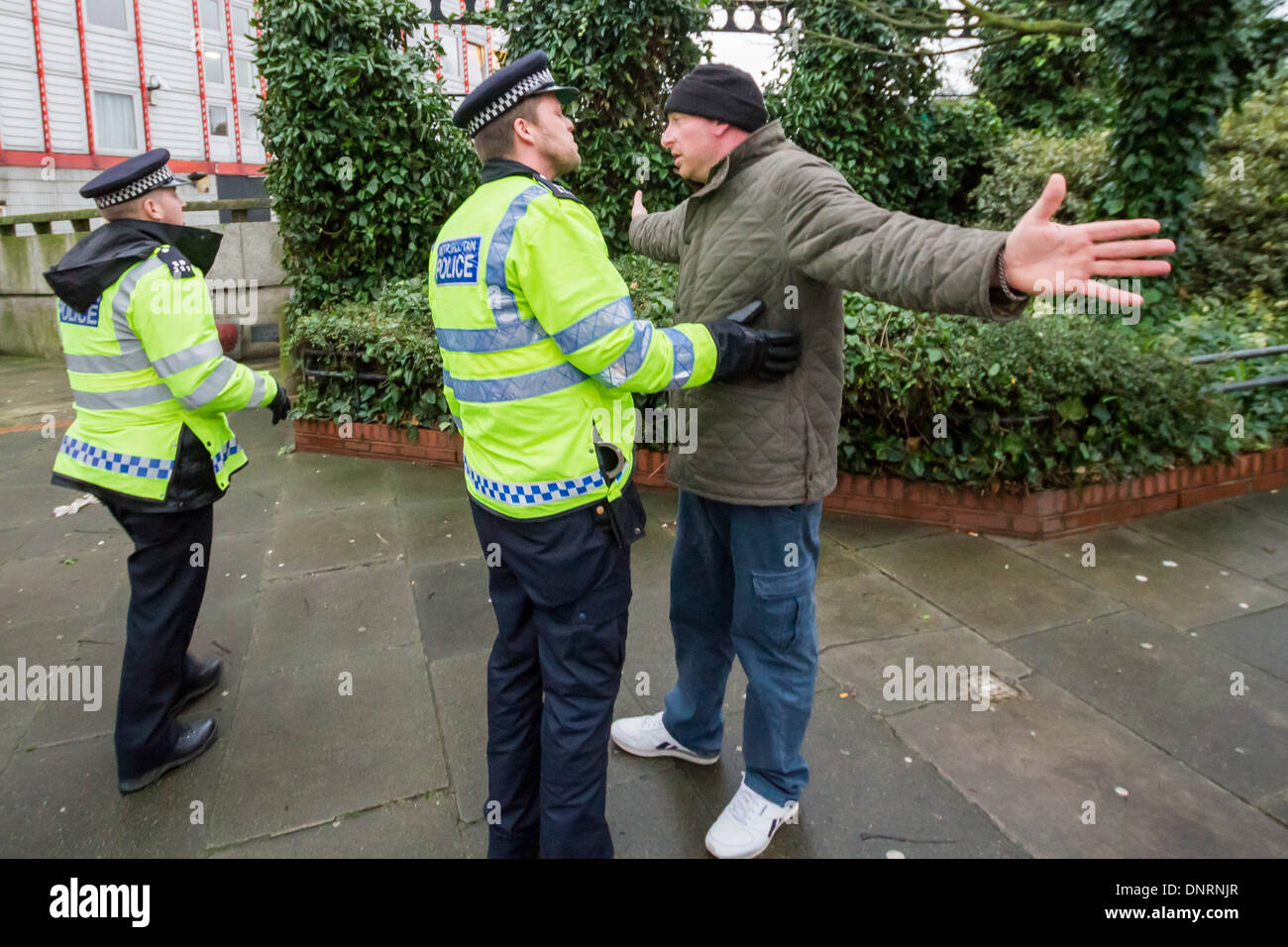 English Defence League (EDL) march on Regents Park Mosque in London ...