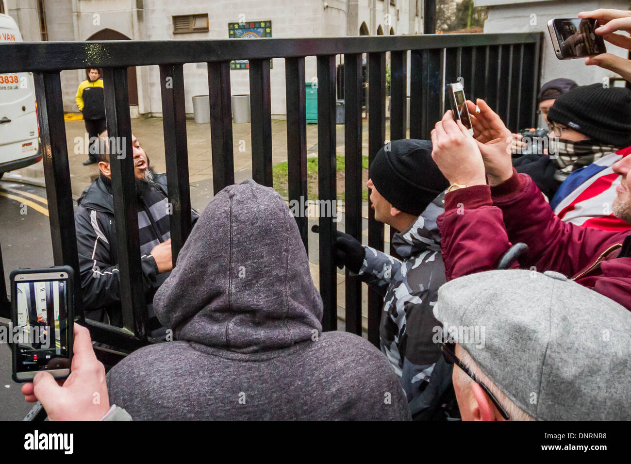 English Defence League (EDL) march on Regents Park Mosque in London ...