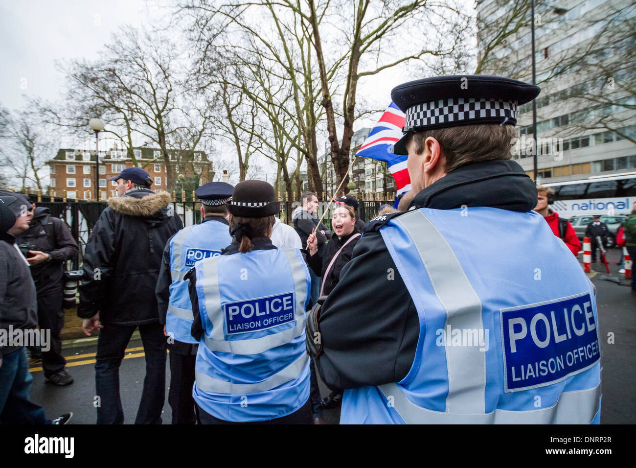 English Defence League (EDL) march on Regents Park Mosque in London ...